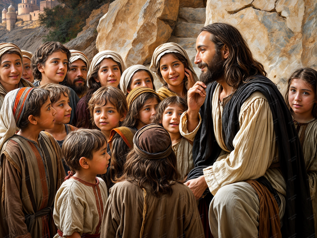 Jesus Talking to Children - Paul Chung Design